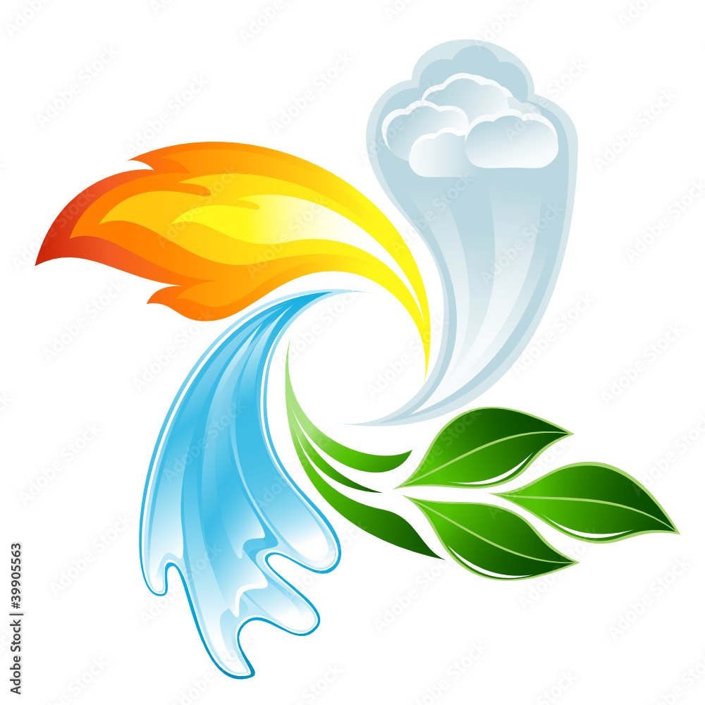 Image vectorielle Stock The four elements of life | Adobe Stock