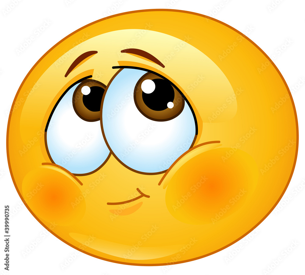 Стоковое векторное изображение «Shy emoticon» | Adobe Stock