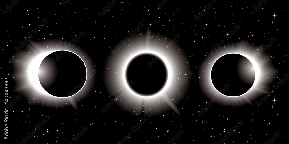 solar eclipse illustration Stock Vector | Adobe Stock