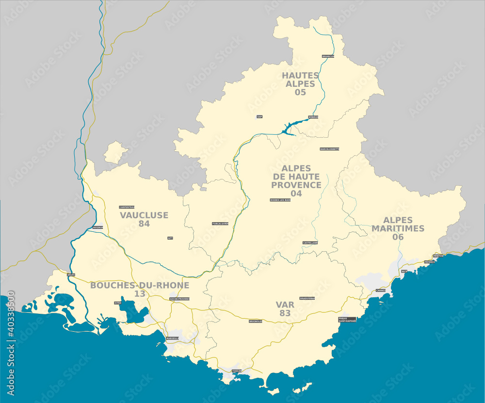 Image vectorielle Stock Région PACA | Adobe Stock