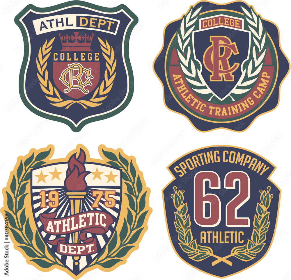 Athletic department vector badges Stock Vector | Adobe Stock