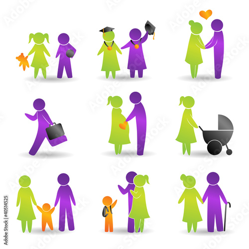 Life events icons Stock Vector | Adobe Stock