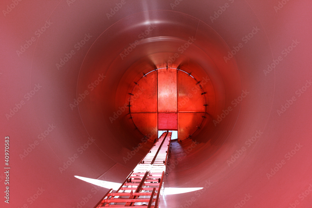 Inside view of a wind turbine Stock Photo | Adobe Stock
