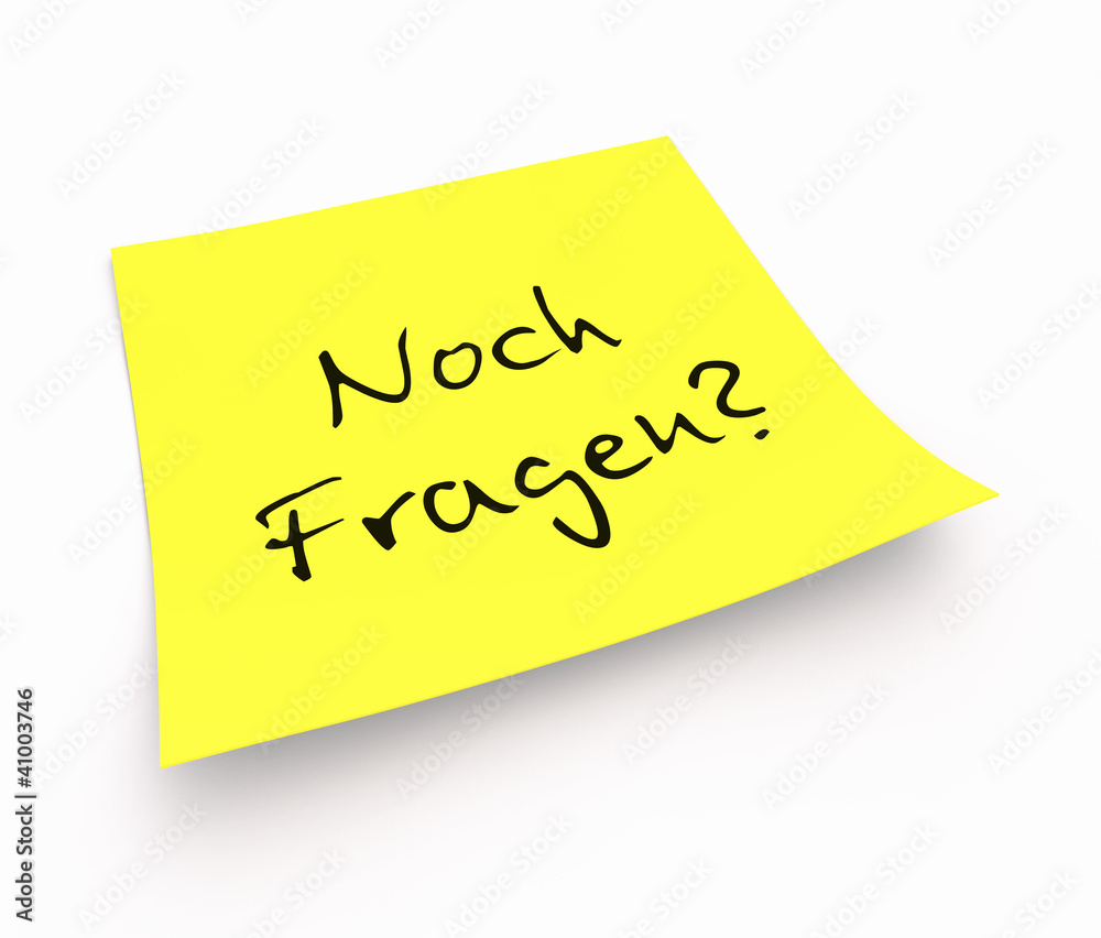 Stock-Illustration „Notizzettel - Noch Fragen?“ | Adobe Stock