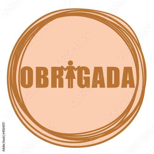 Ilustração com a palavra "obrigada" Stock Illustration | Adobe Stock