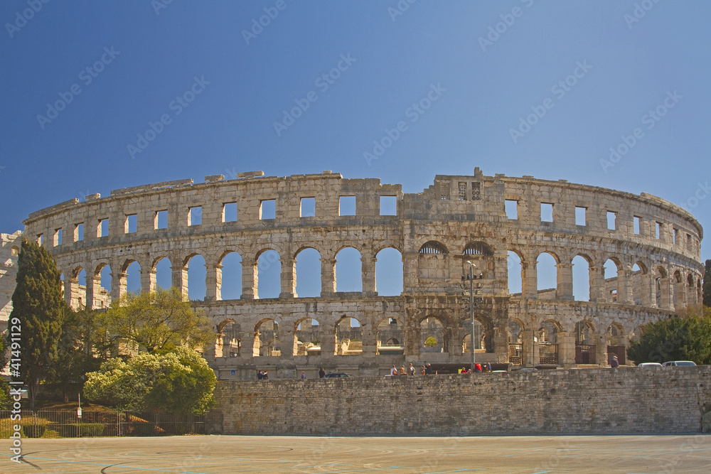 Römisches Amphitheater in Pula Stock Photo | Adobe Stock