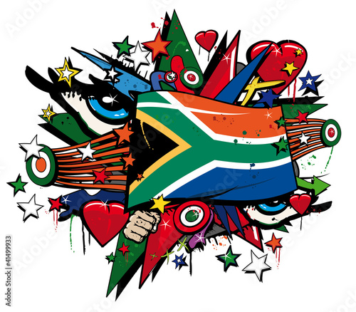 Republic of South Africa graffiti African pop art illustration - Buy ...