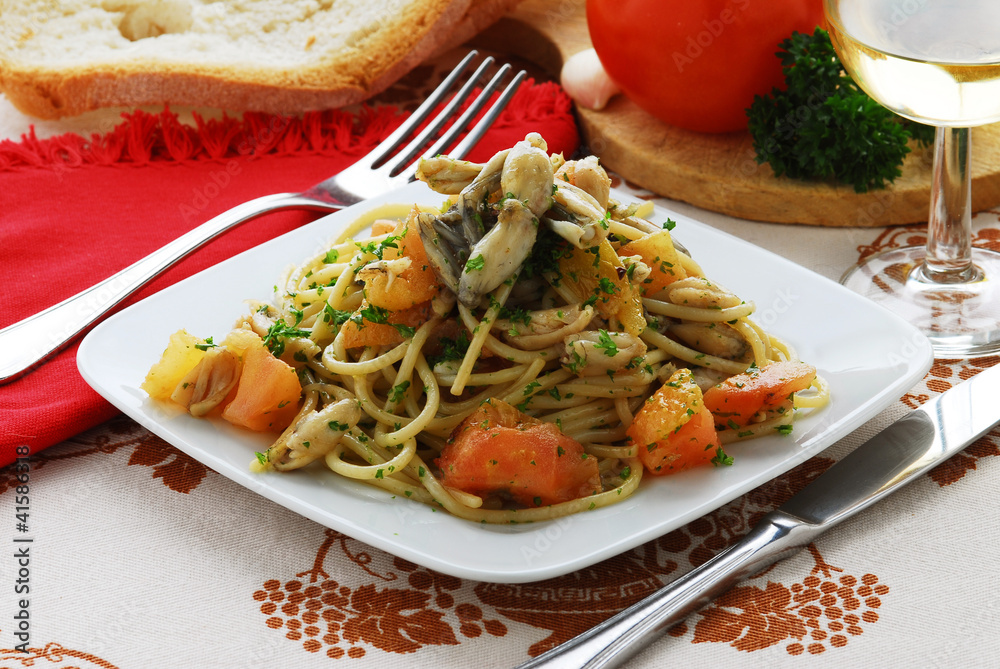 Spaghetti ai ranocchi Spaghetti with frogs Stock Photo | Adobe Stock
