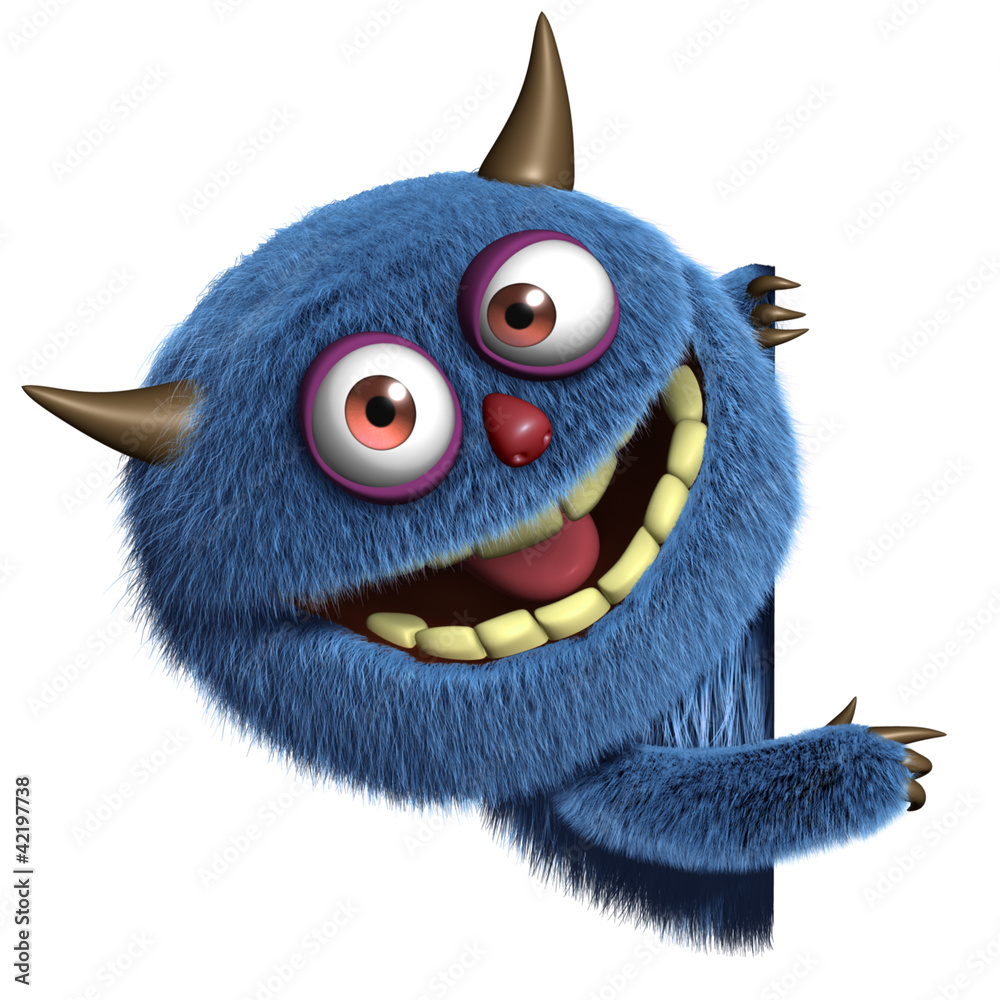 blue furry alien Stock Illustration | Adobe Stock
