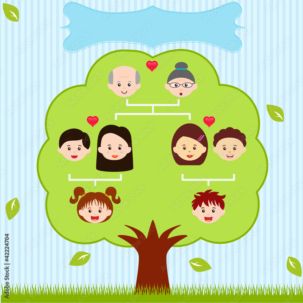 Vector Icons: Family Tree, A diagram on a genealogical tree Stock ...