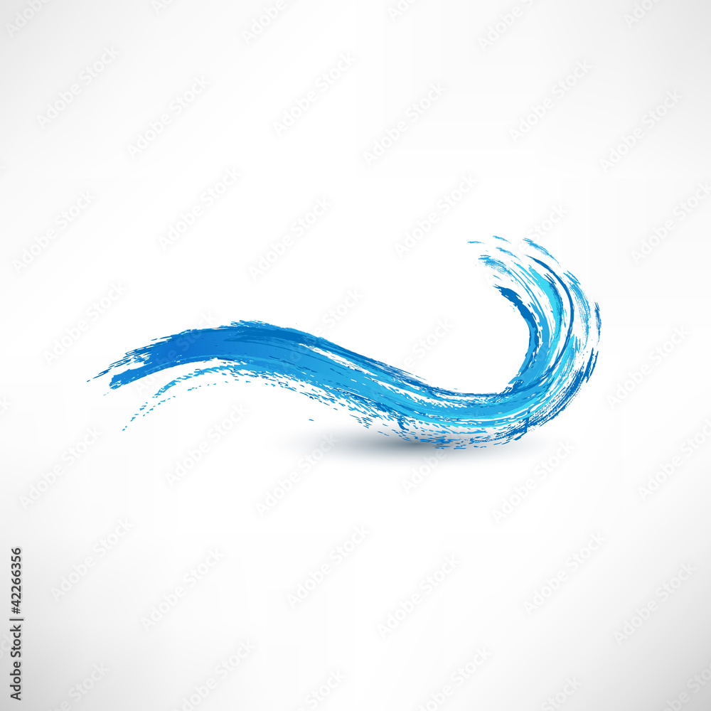 Blue wave sign Stock Vector | Adobe Stock