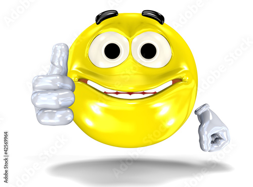 Smiley face showing ok sign Stock-Illustration | Adobe Stock