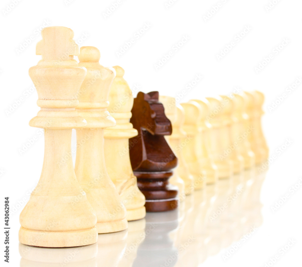 Chess pieces isolated on white Stock Photo | Adobe Stock