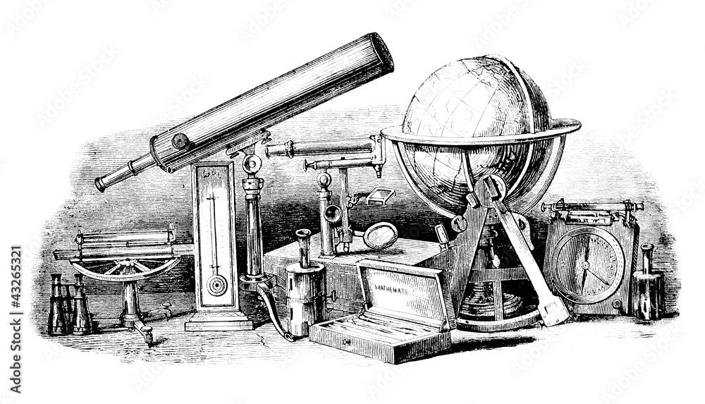 Allegory : Technology & Sciences - 19th century Stock Illustration ...
