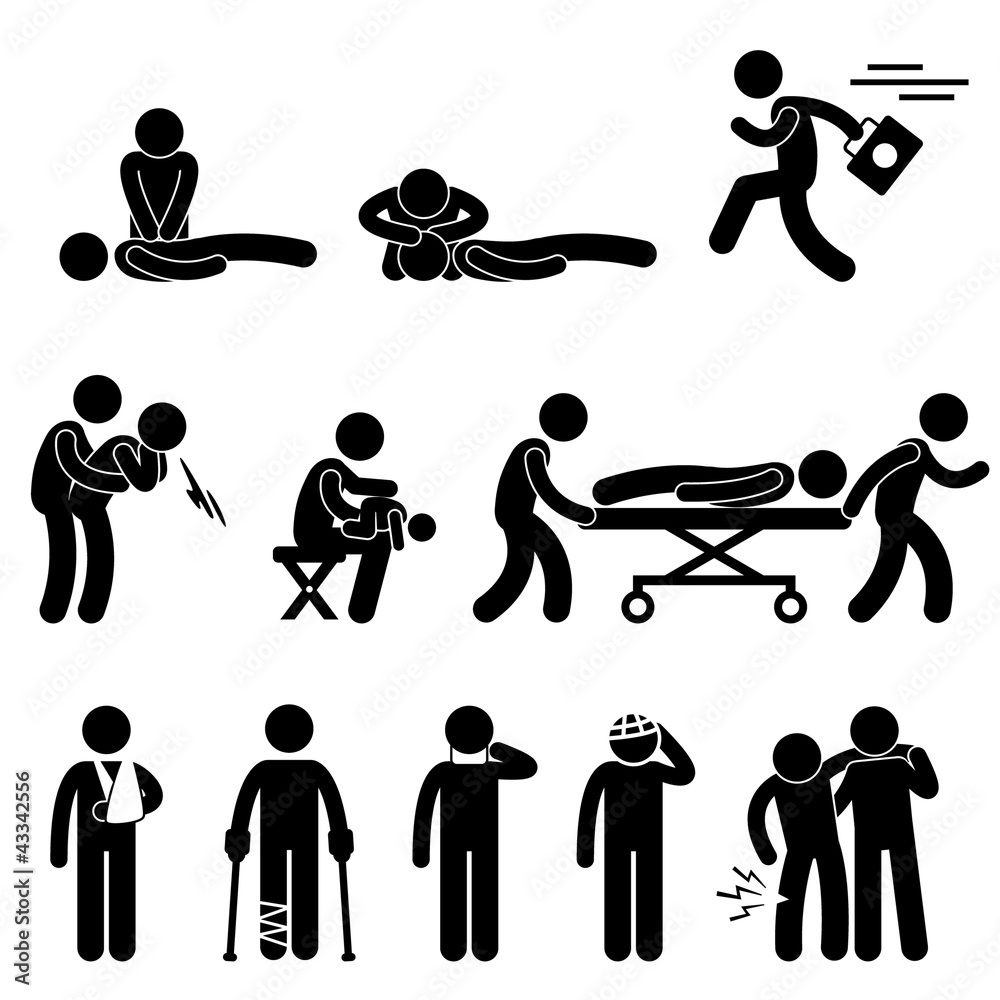 First Aid Rescue Emergency Help CPR Medic Saving Life Pictogram Stock ...
