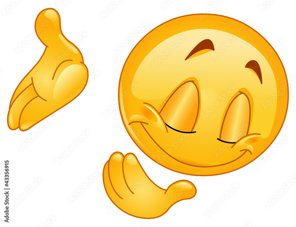 Bowing down emoticon Stock Vector | Adobe Stock
