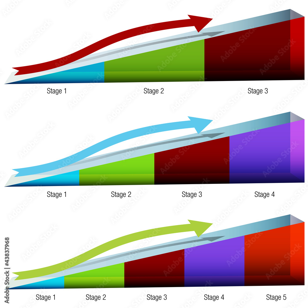 3D Ramp Chart Set Stock Vector | Adobe Stock