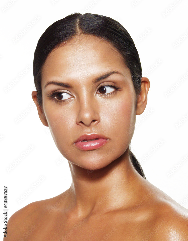 Rostro sano de una bella mujer latina. Stock Photo | Adobe Stock