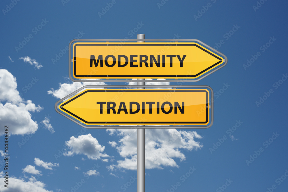 Modernity versus tradition Stock Illustration | Adobe Stock