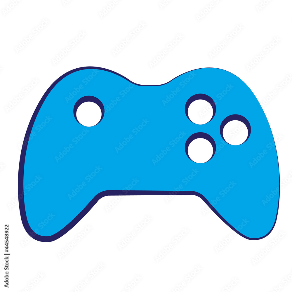 Blue Video game icon on white background Stock Illustration | Adobe Stock