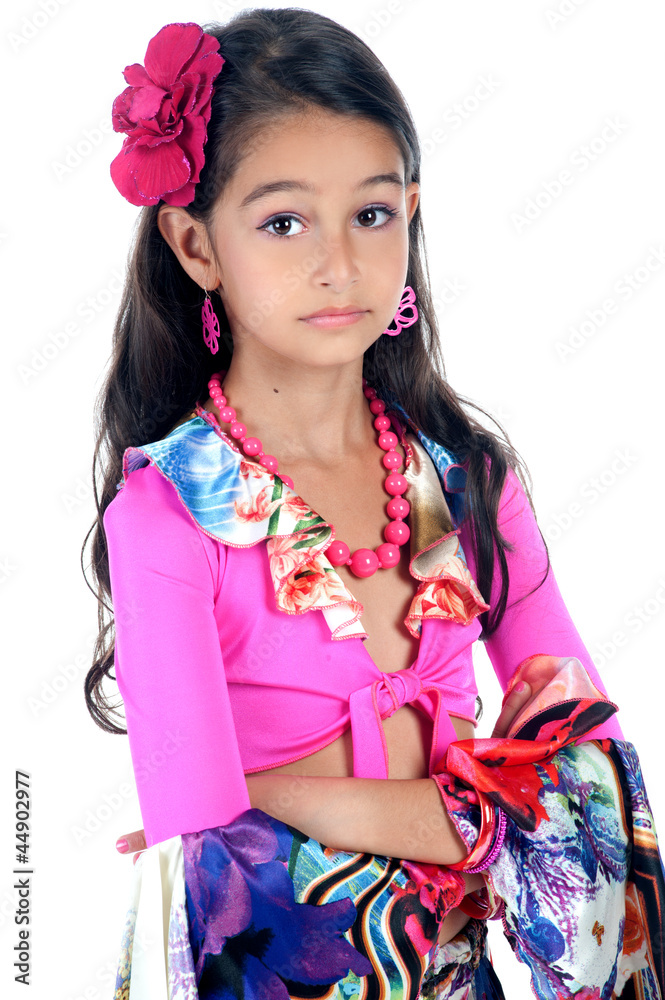 Little girl dancing gypsy dance Stock Photo | Adobe Stock