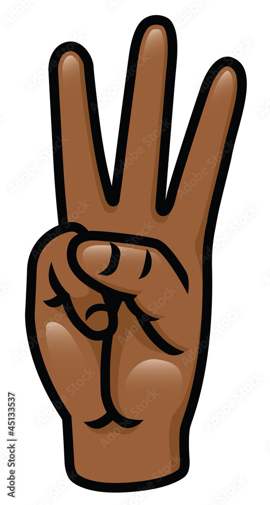 Three Fingers Cartoon Hand Stock Vector | Adobe Stock
