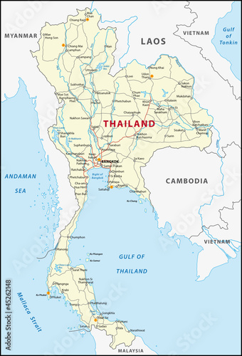 Thailand road map Stock Vector | Adobe Stock
