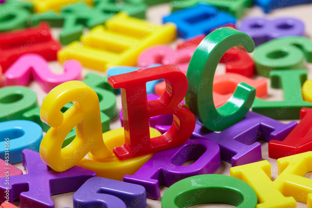 Plastic alphabet letters Stock Photo | Adobe Stock