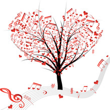 Vintage Music Heart Tree Art Free Stock Photo - Public Domain Pictures