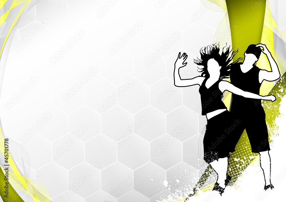 Zumba fitness dance background Stock Illustration | Adobe Stock