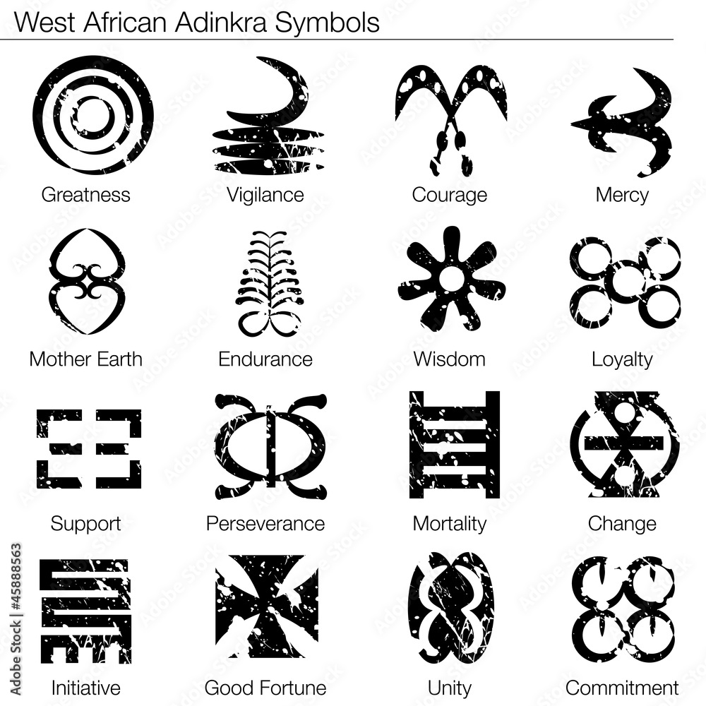 West African Adinkra Symbols Stock Vector | Adobe Stock