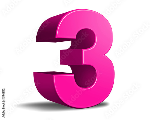 Chiffre Trois 3D Illustration Stock | Adobe Stock