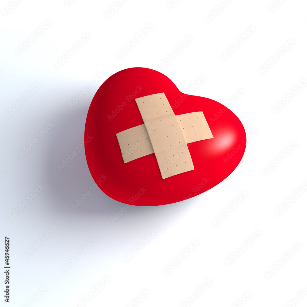 Stock-Illustration „Herz mit Pflaster“ | Adobe Stock