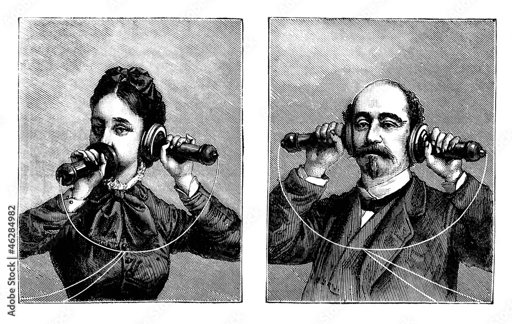 Telephone - 19th century Stock Illustration | Adobe Stock