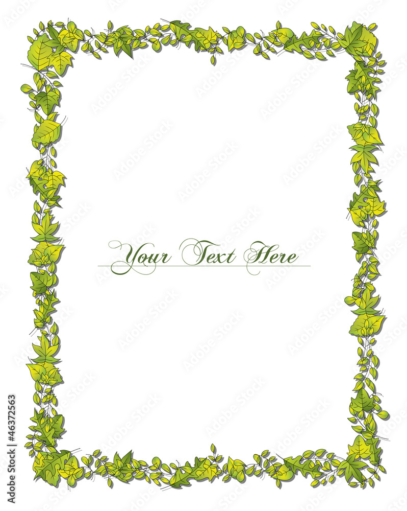 Rectangular Leaf Border Stock Vector | Adobe Stock