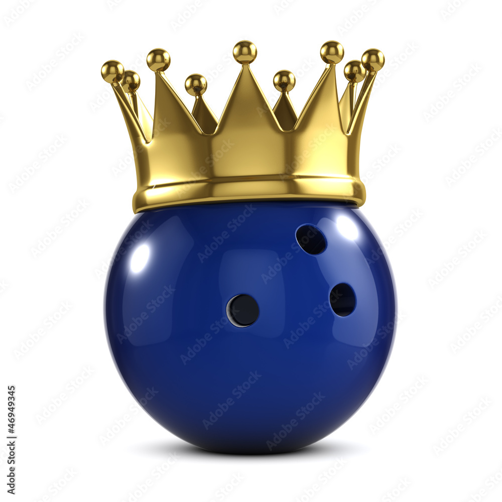 Bowling ball gold crown winner Stock Illustration | Adobe Stock