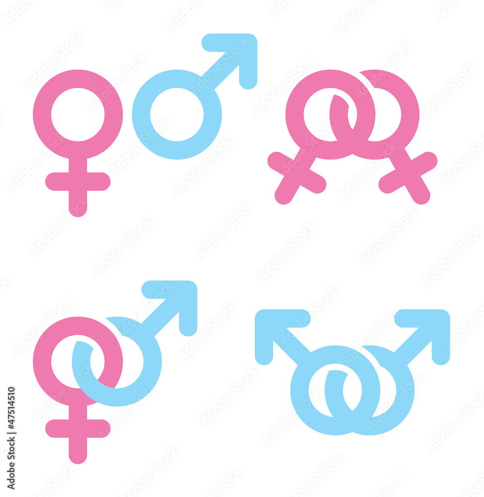 Male and female symbols combination Stock Vector | Adobe Stock