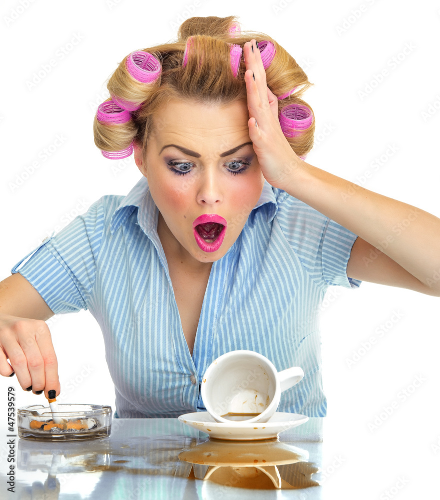 Funny Woman Drinking Coffee