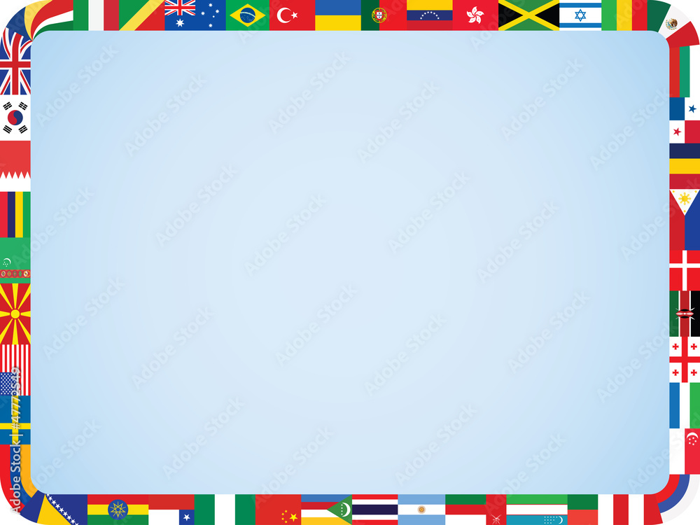 world flags frame with rounded corners vector illustration Stock Vector ...