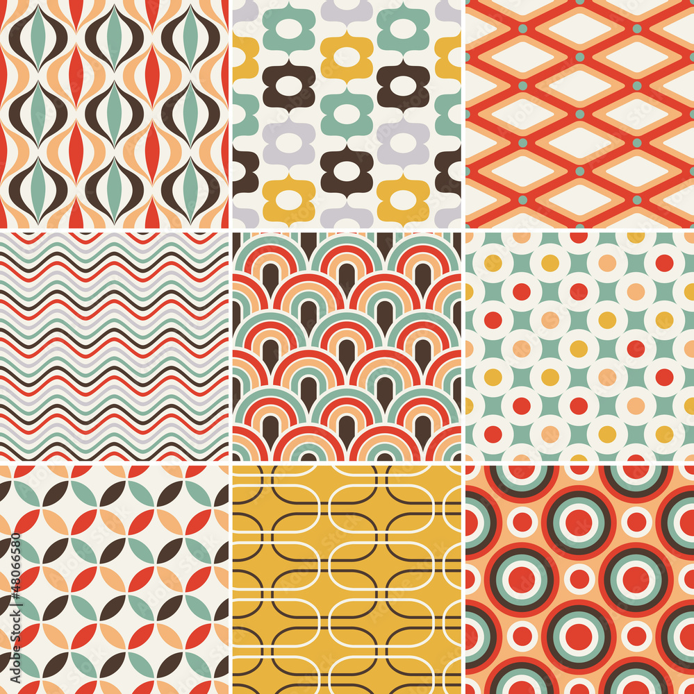 seamless retro pattern Stock Vector | Adobe Stock