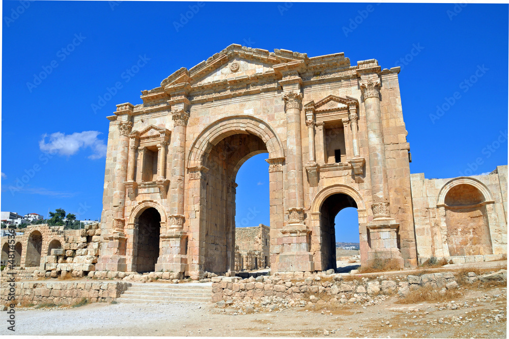 Hadrian's Arch at Ancient Jerash,Jordan Stock Photo | Adobe Stock