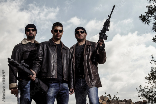 gang members with guns - Buy this stock photo and explore similar ...