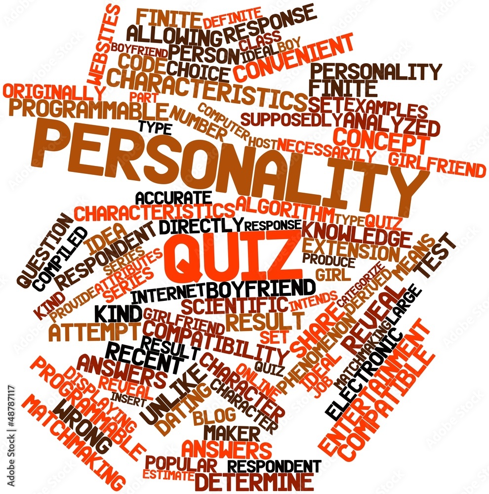 Word cloud for Personality quiz Stock Illustration | Adobe Stock