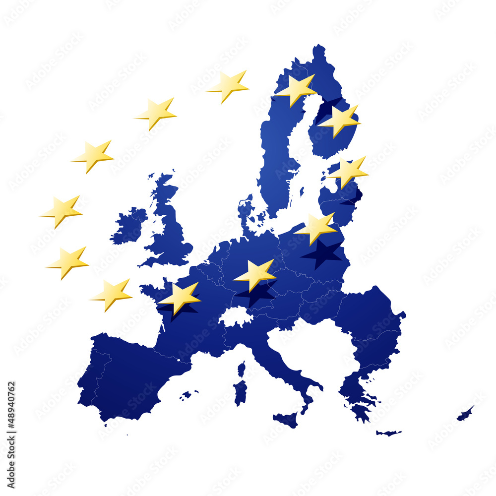 Vector Illustration of a map of European union Stock Vector | Adobe Stock