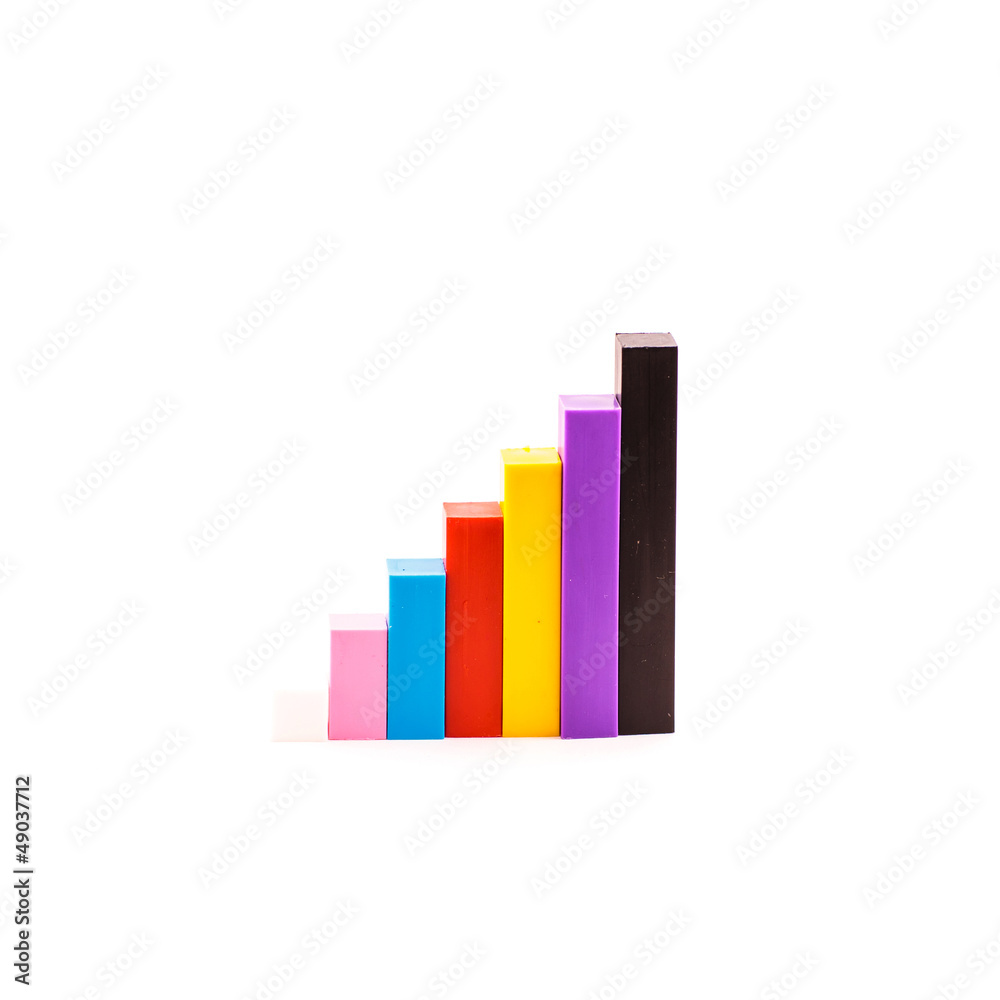 Color diagram chart of coloured sticks Stock Photo | Adobe Stock