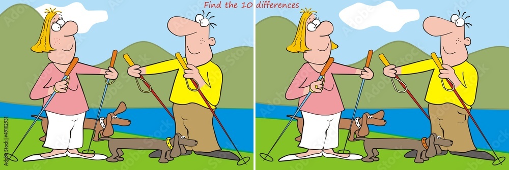 10 differences - hiker Stock Vector | Adobe Stock