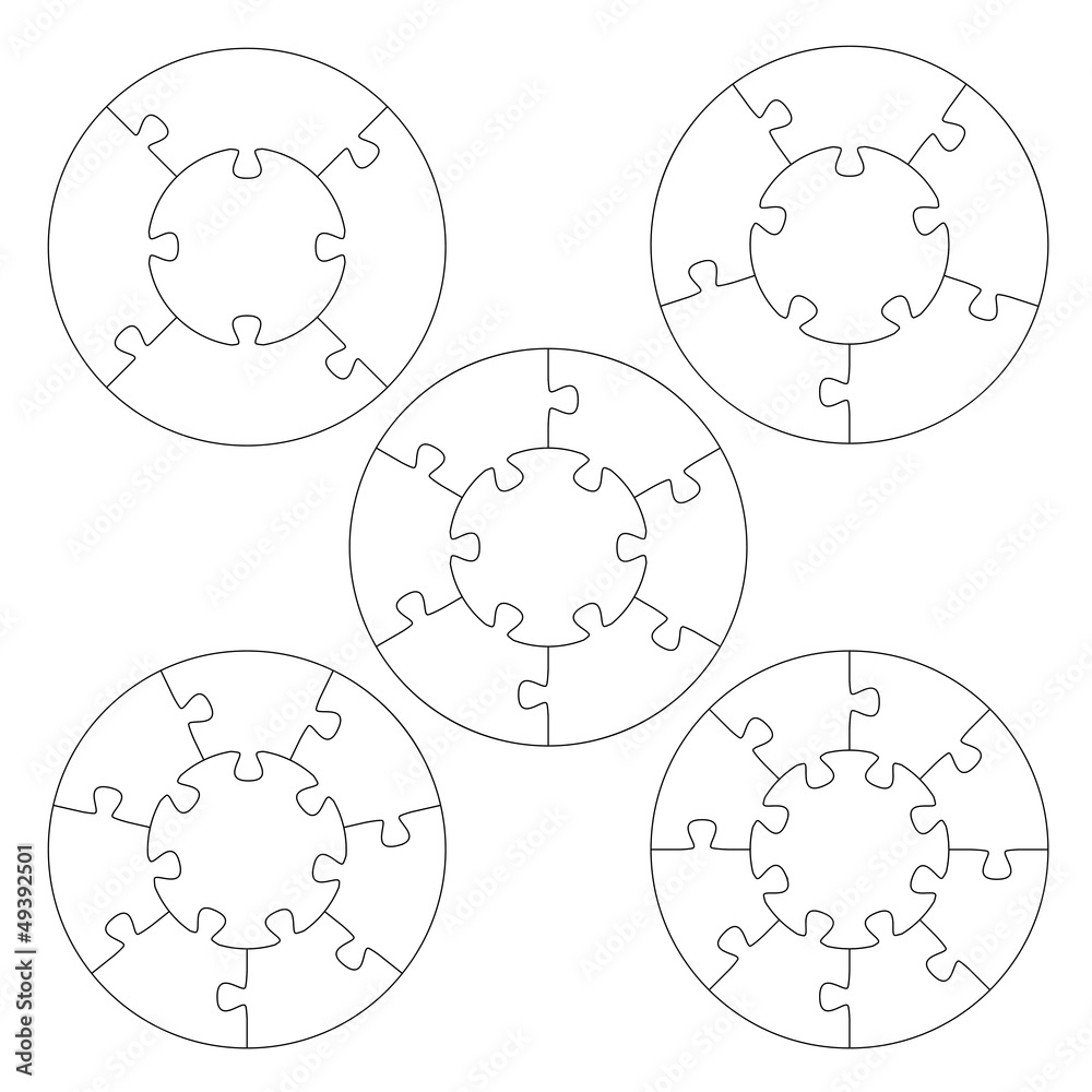 Puzzle Vorlagen rund Stock Vector | Adobe Stock