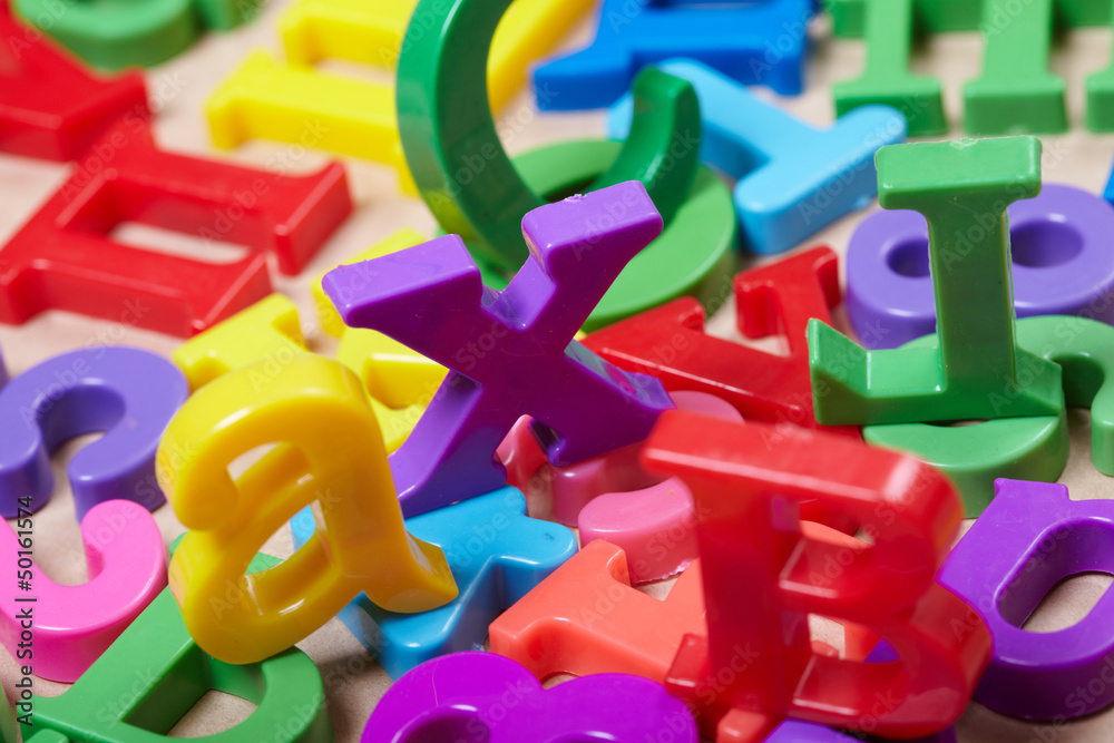 Plastic alphabet letters Stock Photo | Adobe Stock