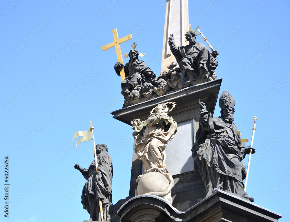 Prague - baroque column of Holy Trinity Stock Photo | Adobe Stock