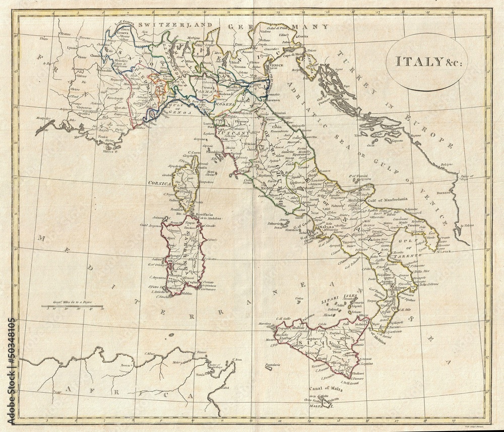 Italy old map Stock Photo | Adobe Stock